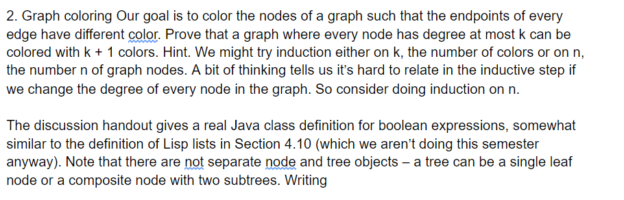 Solved 2. Graph coloring Our goal is to color the nodes of a | Chegg.com