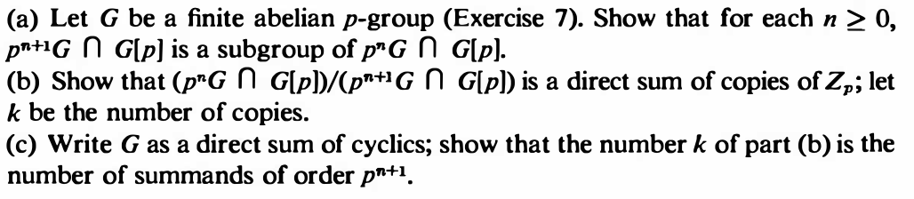 Solved (a) Let G be a finite abelian p-group (Exercise 7). | Chegg.com