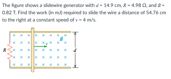 Solved The figure shows a slidewire generator with d=14.9 | Chegg.com