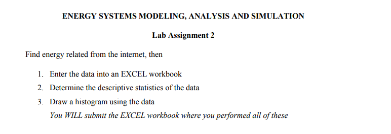Solved ENERGY SYSTEMS MODELING, ANALYSIS AND SIMULATION Lab | Chegg.com