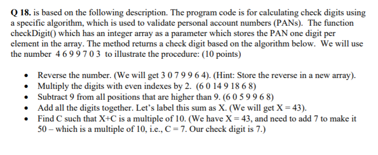 Solved Q 18. is based on the following description. The | Chegg.com
