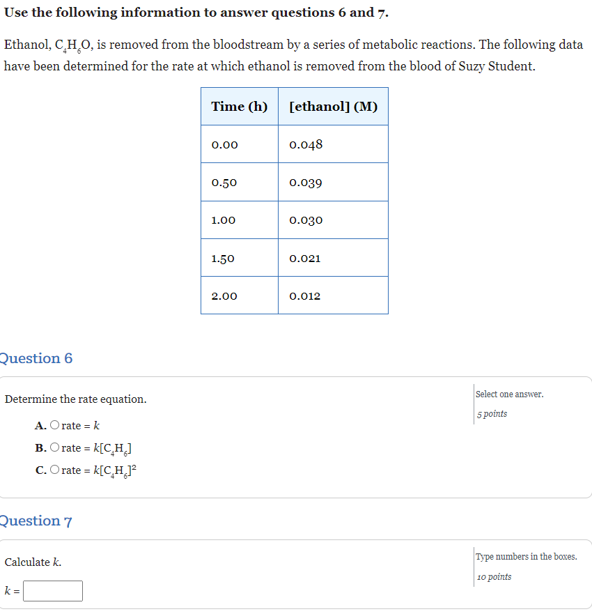 Solved Use the following information to answer questions 6 | Chegg.com