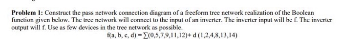 Solved Problem 1: Construct the pass network connection | Chegg.com