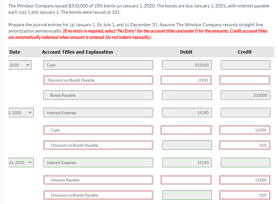 Solved The Windsor Company issued $310,000 of 10% bonds on | Chegg.com