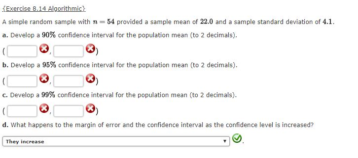 Solved Exercise 8.14 Algorithmic) A simple random sample | Chegg.com