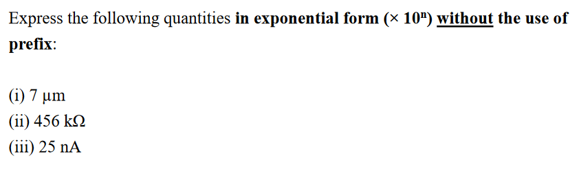 Solved Express the following quantities in exponential form | Chegg.com