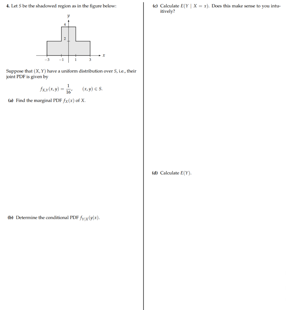 4. Let S be the shadowed region as in the figure | Chegg.com
