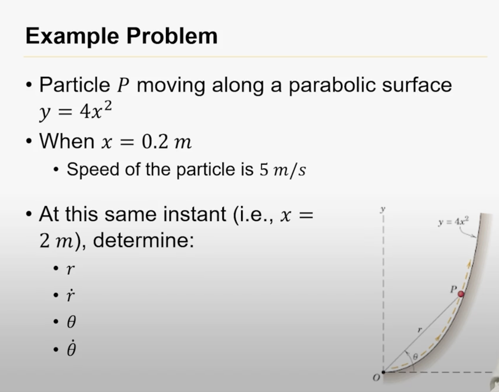 Solved - Particle P moving along a parabolic surface y=4x2 - | Chegg.com