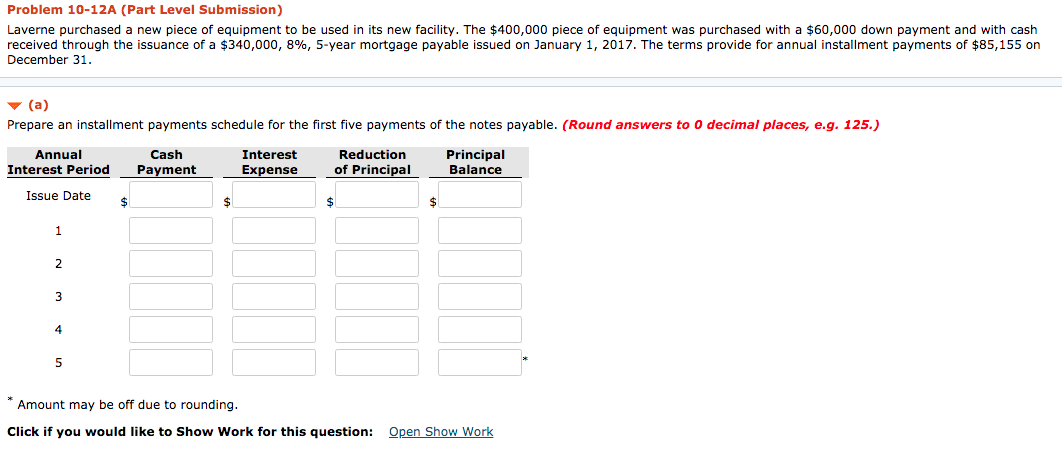 Solved Problem 10-12A (Part Level Submission) Laverne | Chegg.com