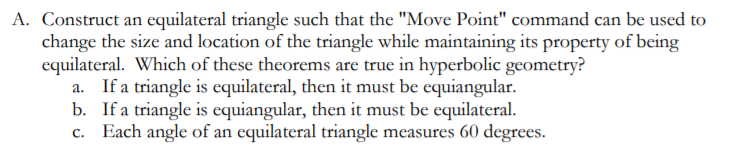 Solved II. Investigate each problem using nonEuclid or the | Chegg.com