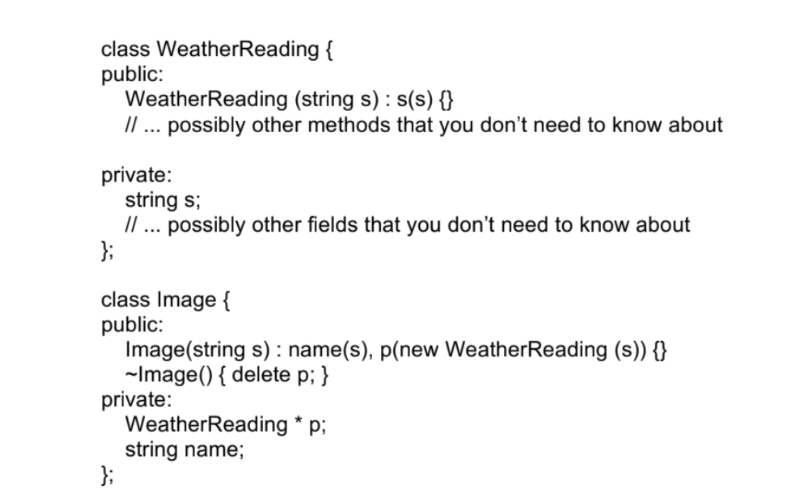 Solved class WeatherReading \{ public: WeatherReading | Chegg.com