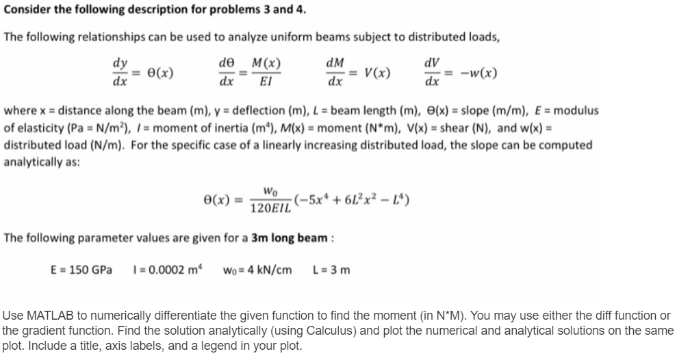 Solved Consider the following description for problems 3 and | Chegg.com