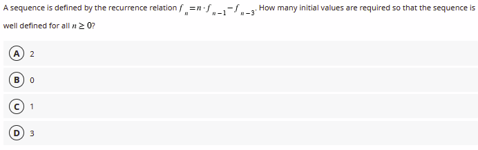 Solved A Sequence Is Defined By The Recurrence Relation 