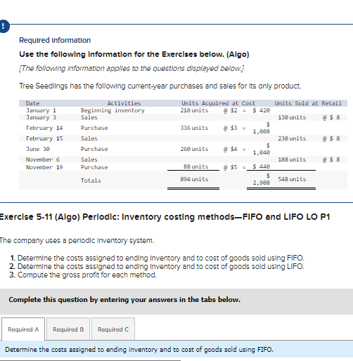 Solved Required information Use the following Informetion | Chegg.com