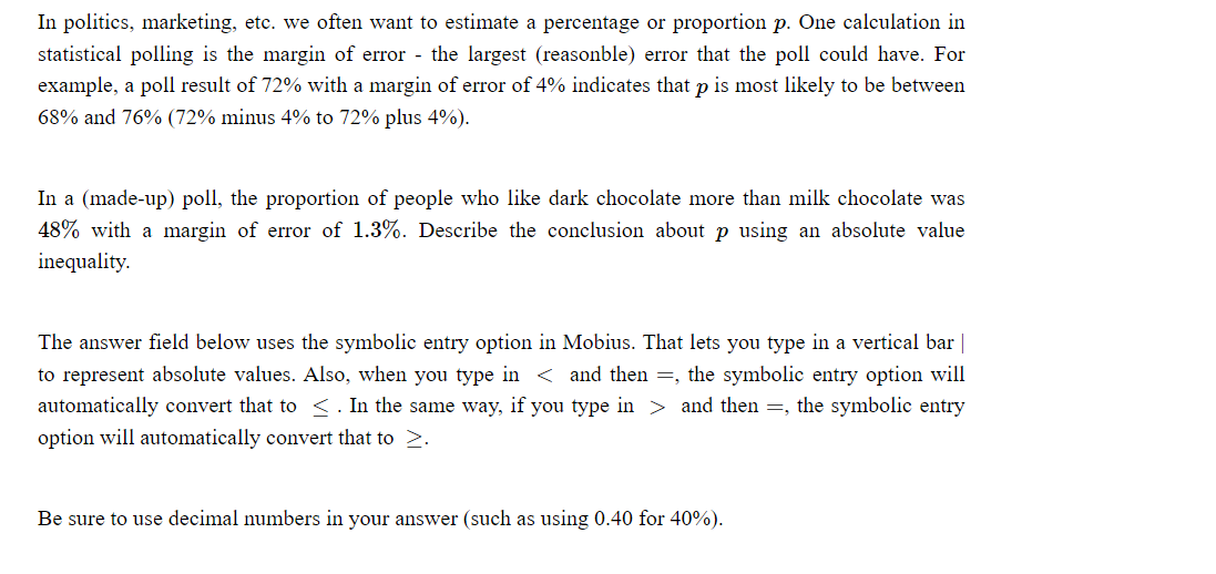 Solved In politics, marketing, etc. we often want to | Chegg.com