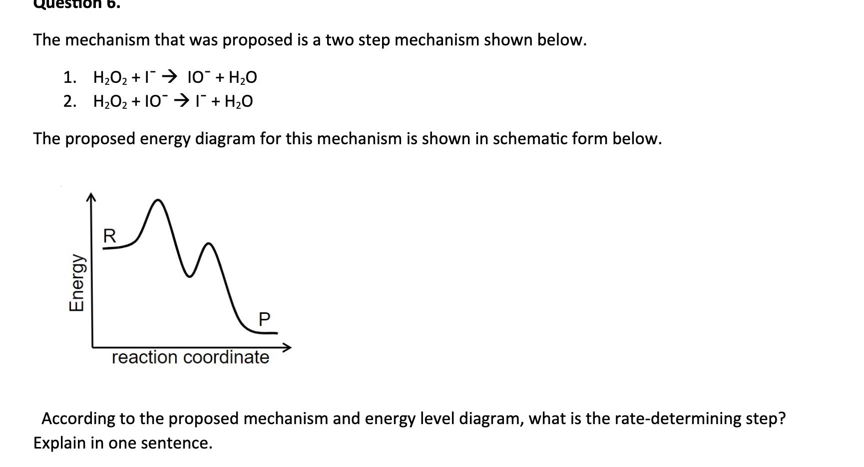 Solved According to the proposed mechanism and energy level | Chegg.com