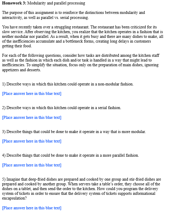 Solved Homework 3: Modularity and parallel processingThe | Chegg.com