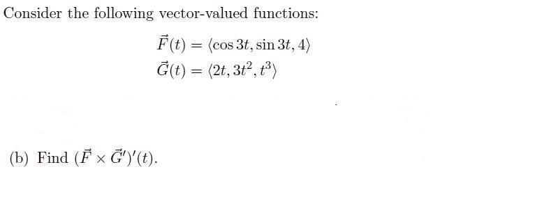 Solved Consider the following vector-valued functions: Ē(t) | Chegg.com