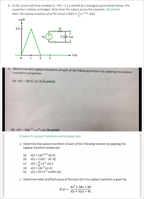 Solved An RC circuit with time constant tau_c = RC = 1s is | Chegg.com