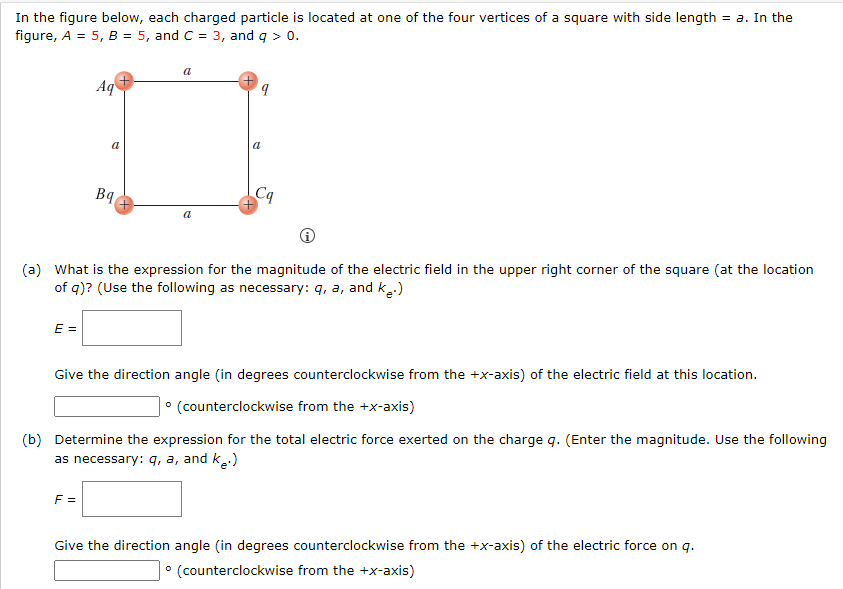 Solved In the figure below, each charged particle is located | Chegg.com