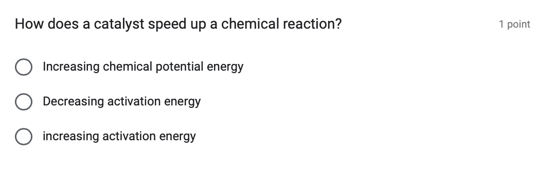 Solved How does a catalyst speed up a chemical reaction? | Chegg.com