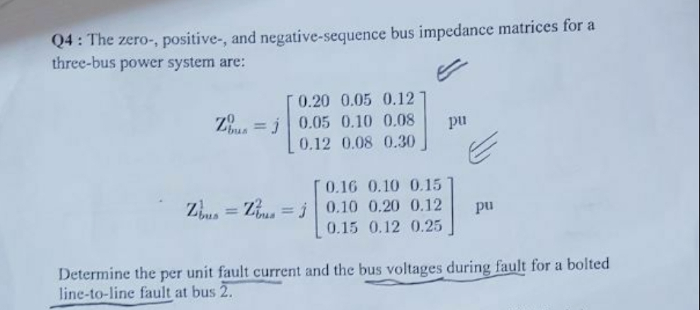 Solved Q4: The zero-, positive-, and negative-sequence bus | Chegg.com