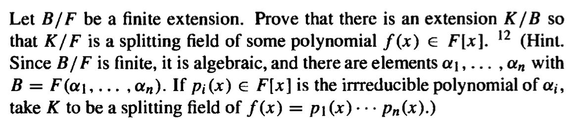 Solved Let B/F be a finite extension. Prove that there is an | Chegg.com