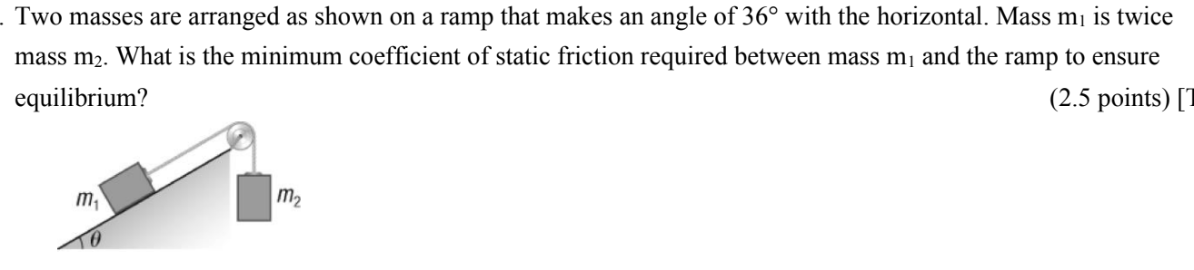 Solved Two masses are arranged as shown on a ramp that makes | Chegg.com