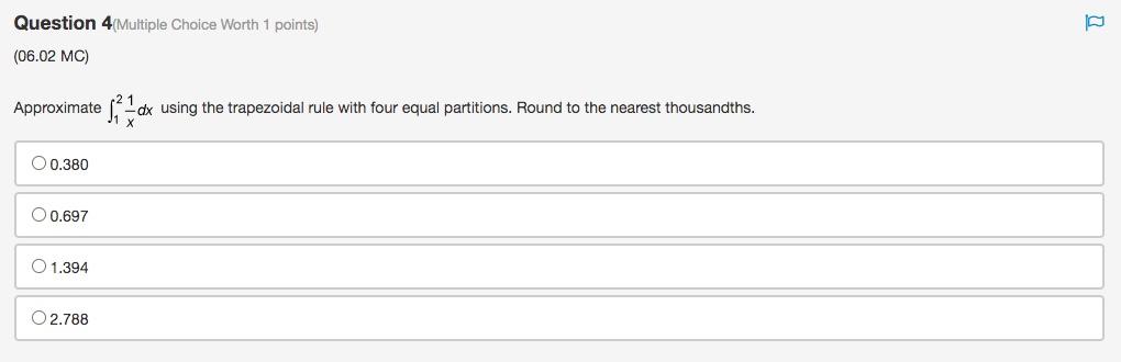 Solved Question 1(Multiple Choice Worth 1 points) (06.02 MC) | Chegg.com