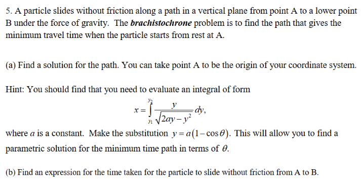 Solved A particle slides without friction along a path in ﻿a | Chegg.com