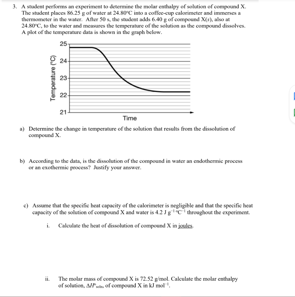 Solved 3. A student performs an experiment to determine the | Chegg.com