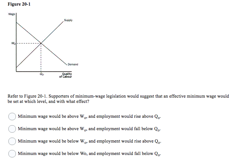 Solved Figure 20-1 Wagel Supply Wo Demand Qo Qualty of | Chegg.com