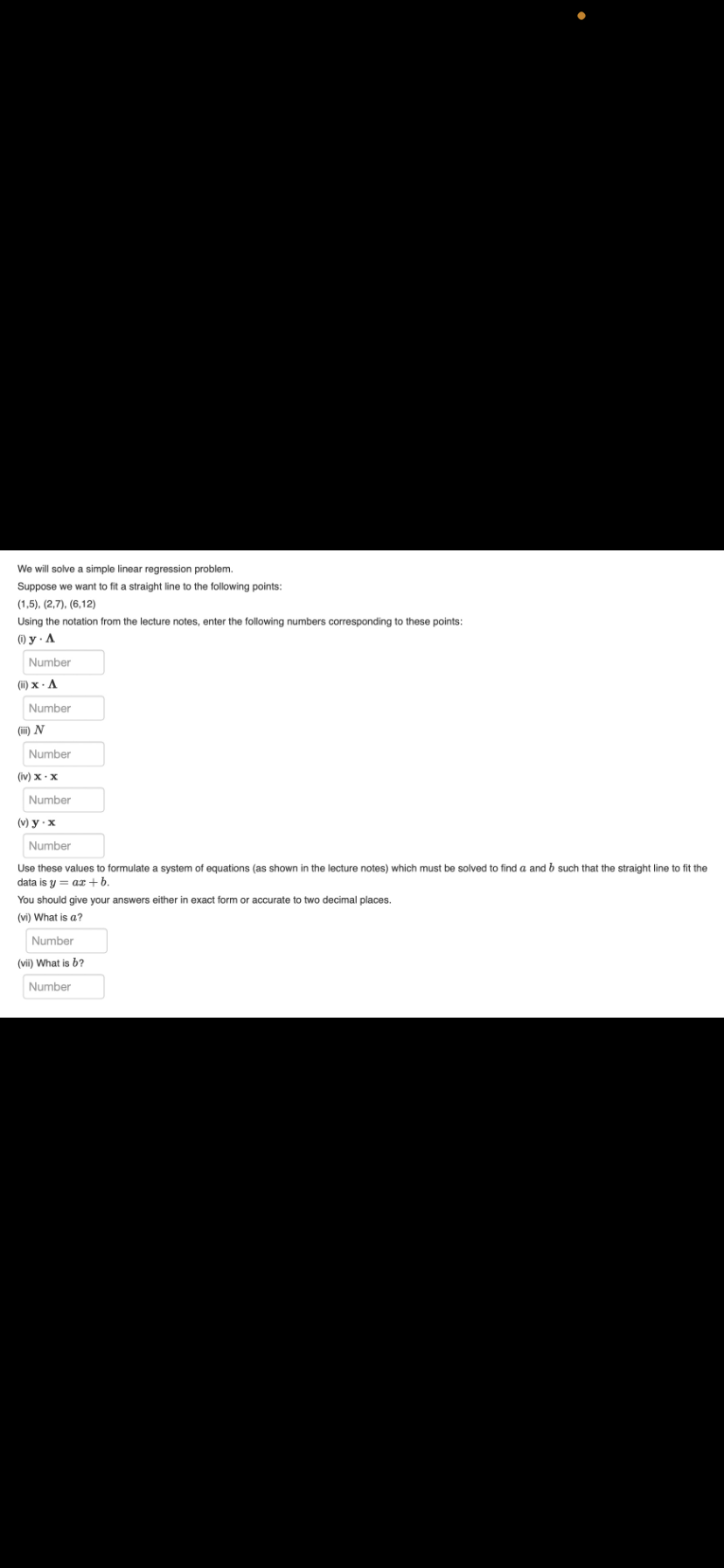 Solved We will solve a simple linear regression problem. | Chegg.com