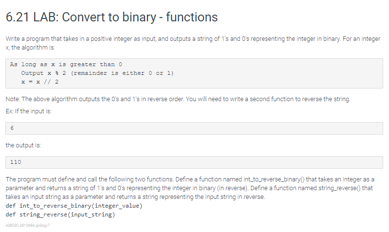 Solved The program must define and call the following two | Chegg.com