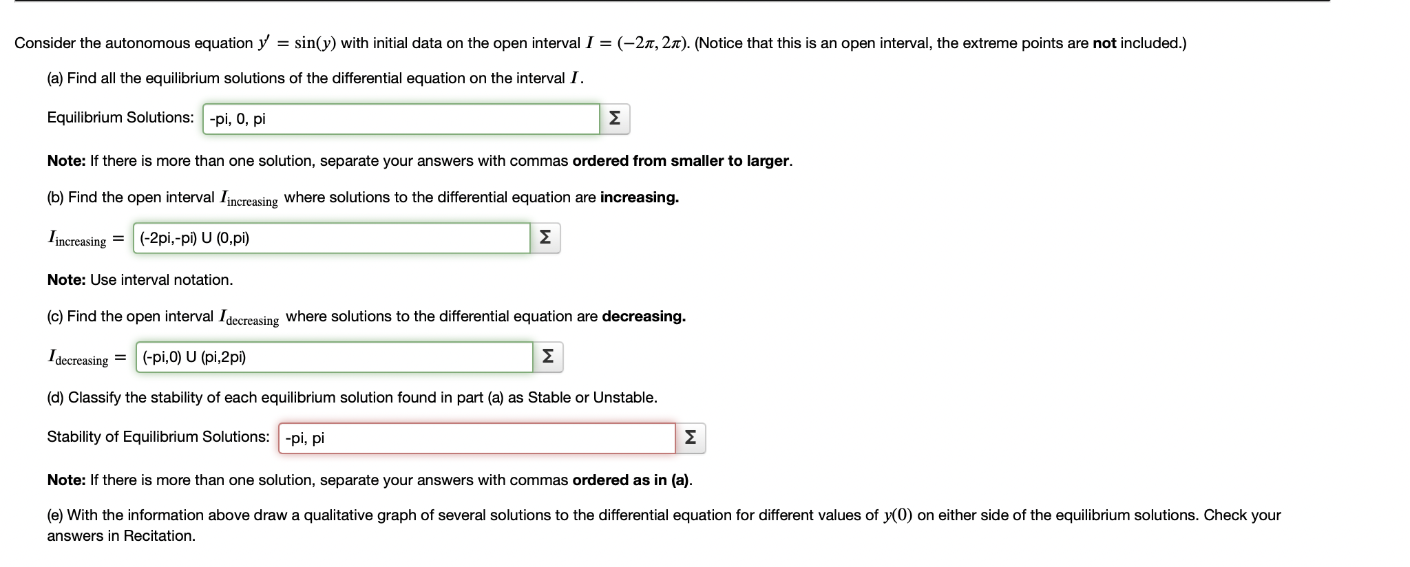 Solved Consider the autonomous equation y′=sin(y) with | Chegg.com