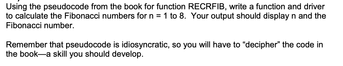 Using the pseudocode from the book for function | Chegg.com