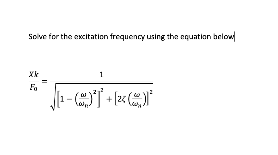 Solved vibrations and controls. This equation is found in | Chegg.com