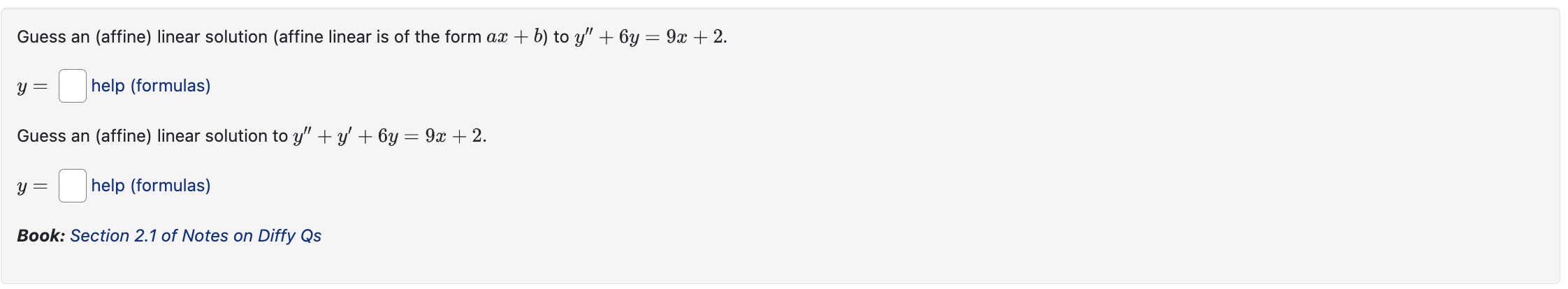 Solved Guess an (affine) ﻿linear solution (affine linear is | Chegg.com