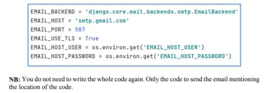 TOPIC -- PYTHON DJANGO PLEASE SOLVE IT ASAP. THE | Chegg.com