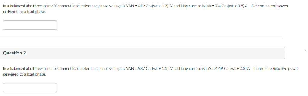 Solved In a balanced abc three-phase Y-connect load, | Chegg.com