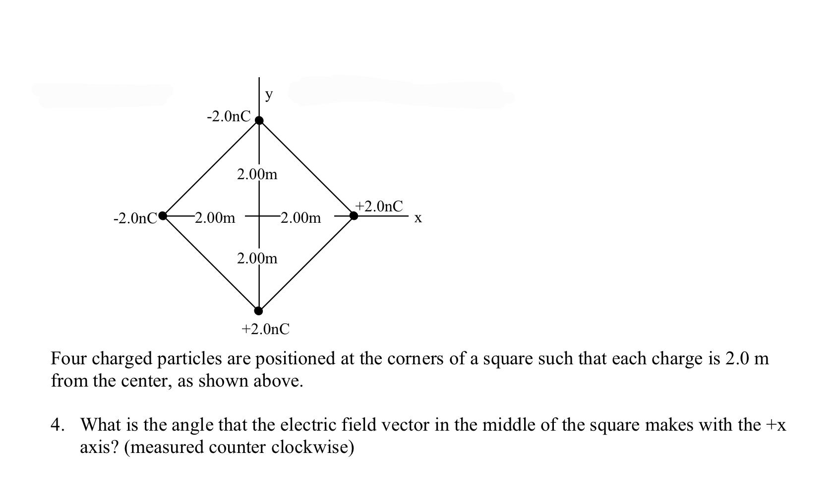 Solved Four charged particles are positioned at the corners | Chegg.com