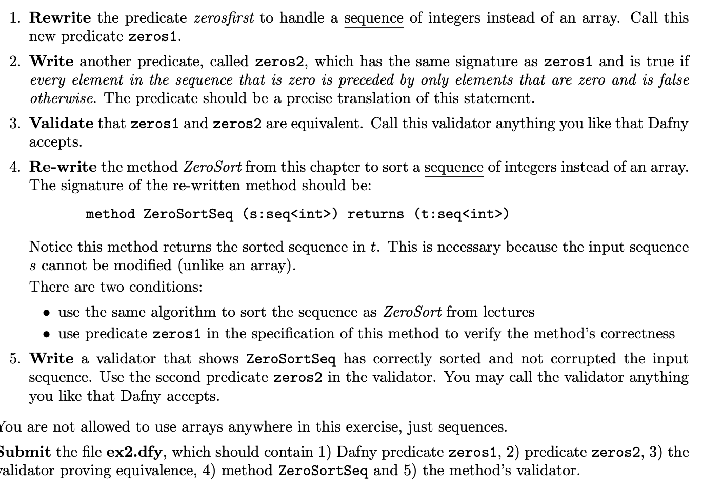 Solved by an EXPERT 1. ﻿Rewrite the predicate zerosfirst to handle a | Chegg.com