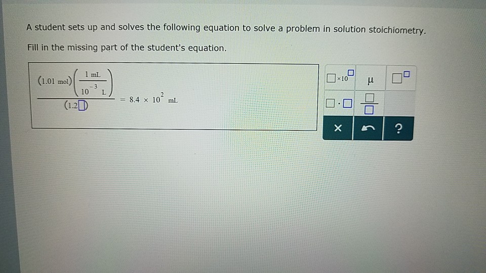 Solved A student sets up and solves the following equation | Chegg.com