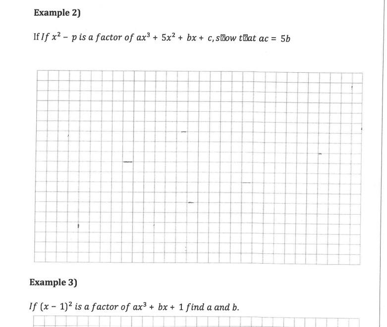 Solved Example 2) If If x2 - pis a factor of ax3 + 5x2 + bx | Chegg.com