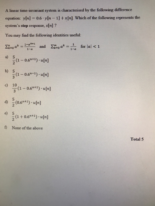 Solved A linear time-invariant system is characterised by | Chegg.com