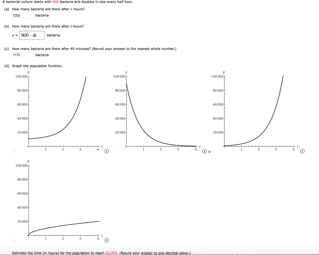 Solved A Bacterial Culture Starts With 900 Bacteria And