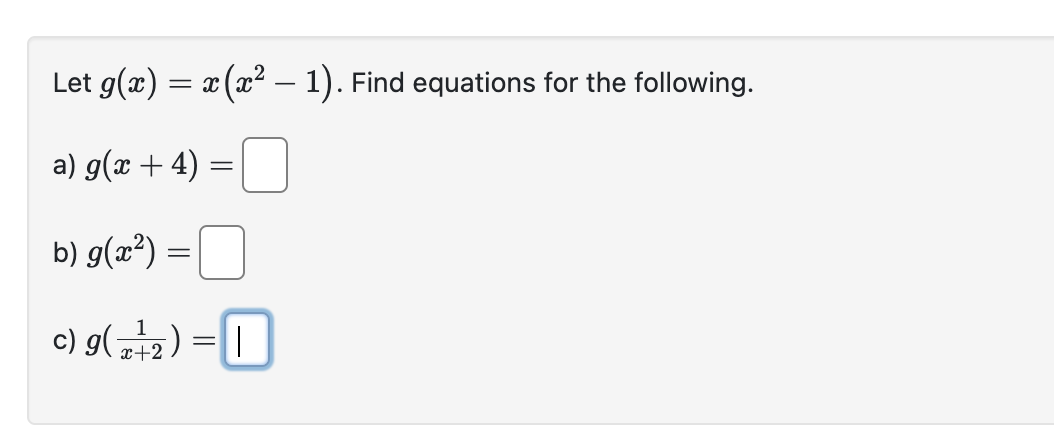 Solved Let g(x)=x(x2-1). ﻿Find equations for the | Chegg.com