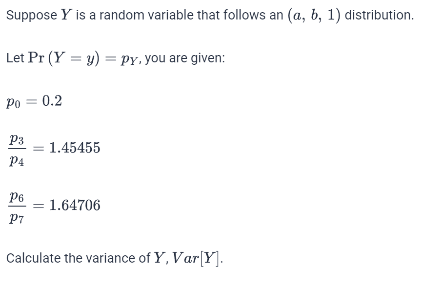 Suppose Y ﻿is a random variable that follows an | Chegg.com