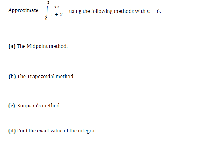 Solved (e) Evaluate the exact truncation errors for each | Chegg.com