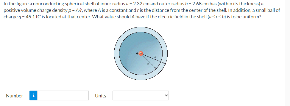 Solved In the figure a nonconducting spherical shell of | Chegg.com